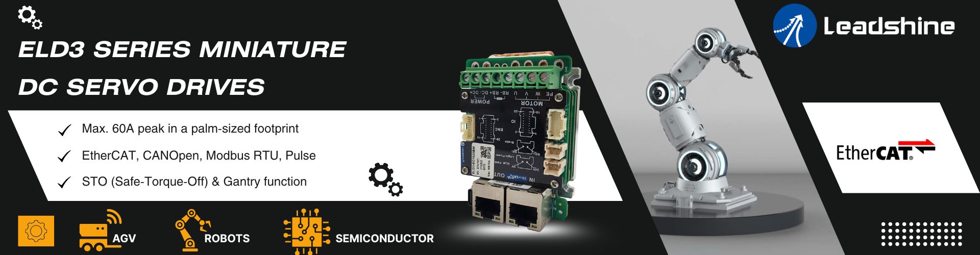 ELD3 Miniature DC Servo Drive - Leadshine - Motion Control